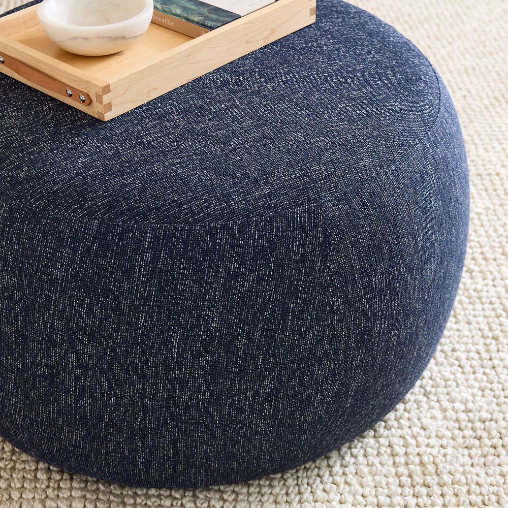 Cobble Round Ottoman - Medium | West Elm