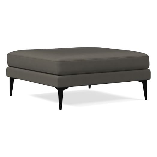 Andes Leather Ottoman | West Elm