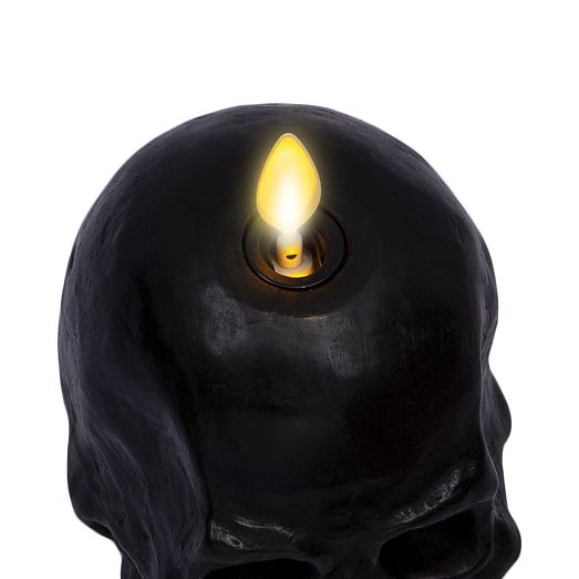 Flameless Skull Candle - Black | West Elm