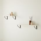 Linear White Lacquer Wall Shelves with Parallel Brackets | West Elm