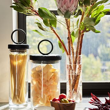 Barcelona Iron & Wood Top Canisters | West Elm