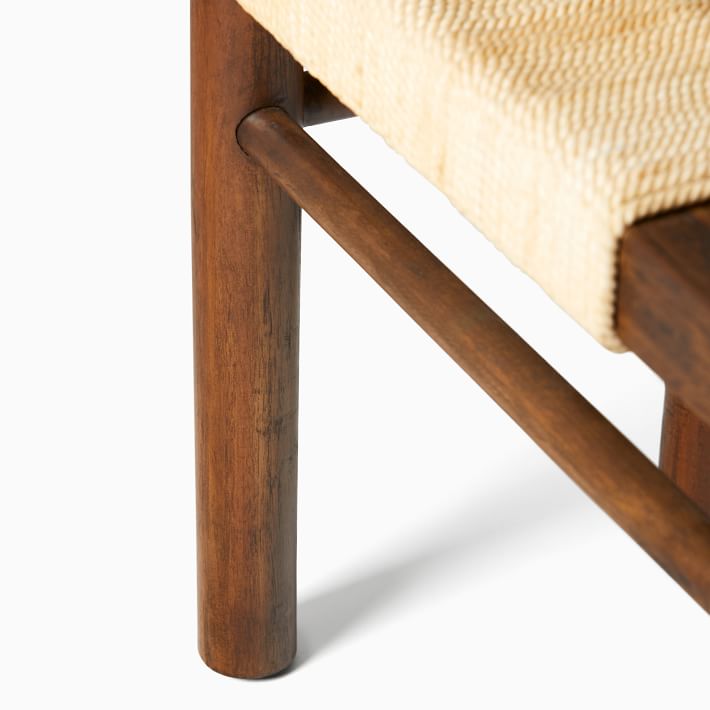 Mahogany Woven Rope Stool (20") | West Elm