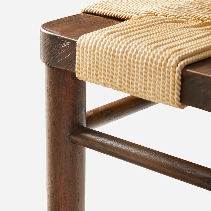 Mahogany Woven Rope Stool (20") | West Elm