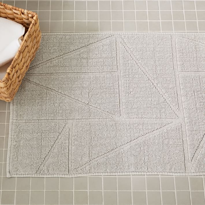 Organic Triangle Sculpted Bath Runner | West Elm