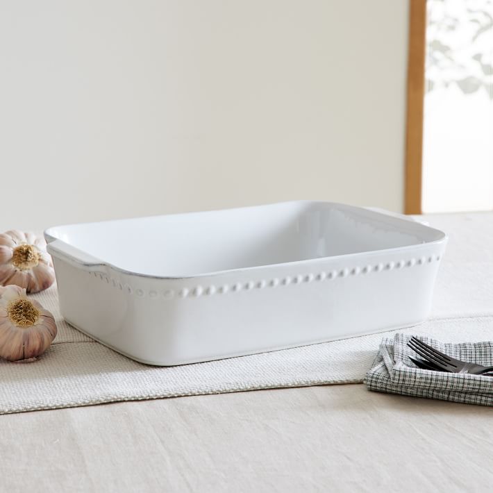 Costa Nova Pearl White Rectangular Baker | West Elm