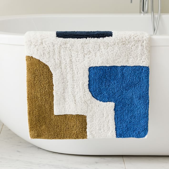 Organic Abstract Shapes Bath Mat | West Elm