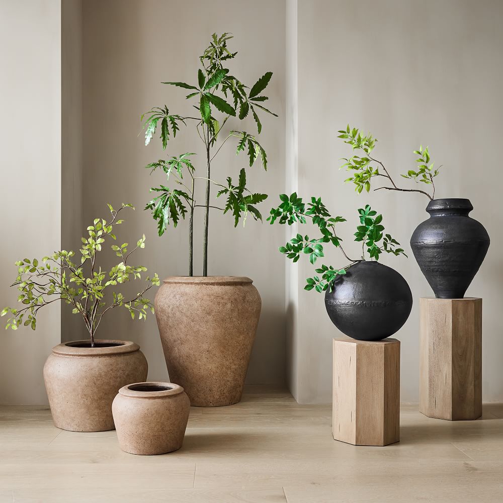 Rustic Ficonstone Indoor/Outdoor Planters | West Elm