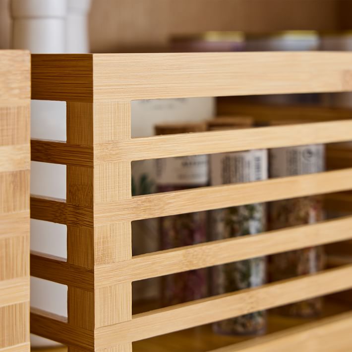 mDesign Bamboo Slotted Bins (Set of 3) | West Elm