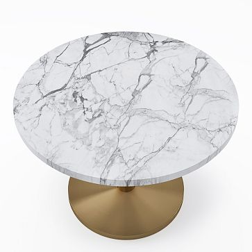 Orbit Faux Marble Extra Large Dining Table - Round | West Elm