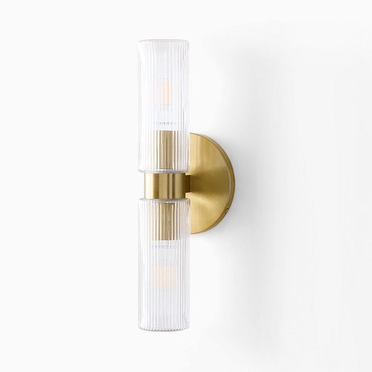 Fluted Double Short Indoor/Outdoor Sconce (3") | West Elm