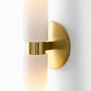 Fluted Double Asymmetrical Indoor/Outdoor Sconce (3") | West Elm