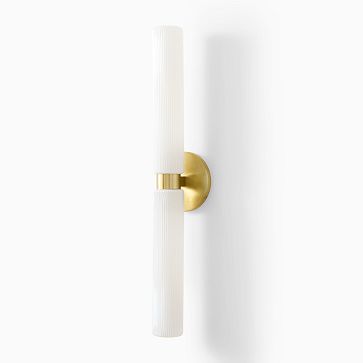Fluted Double Long Indoor/Outdoor Sconce (3") | West Elm