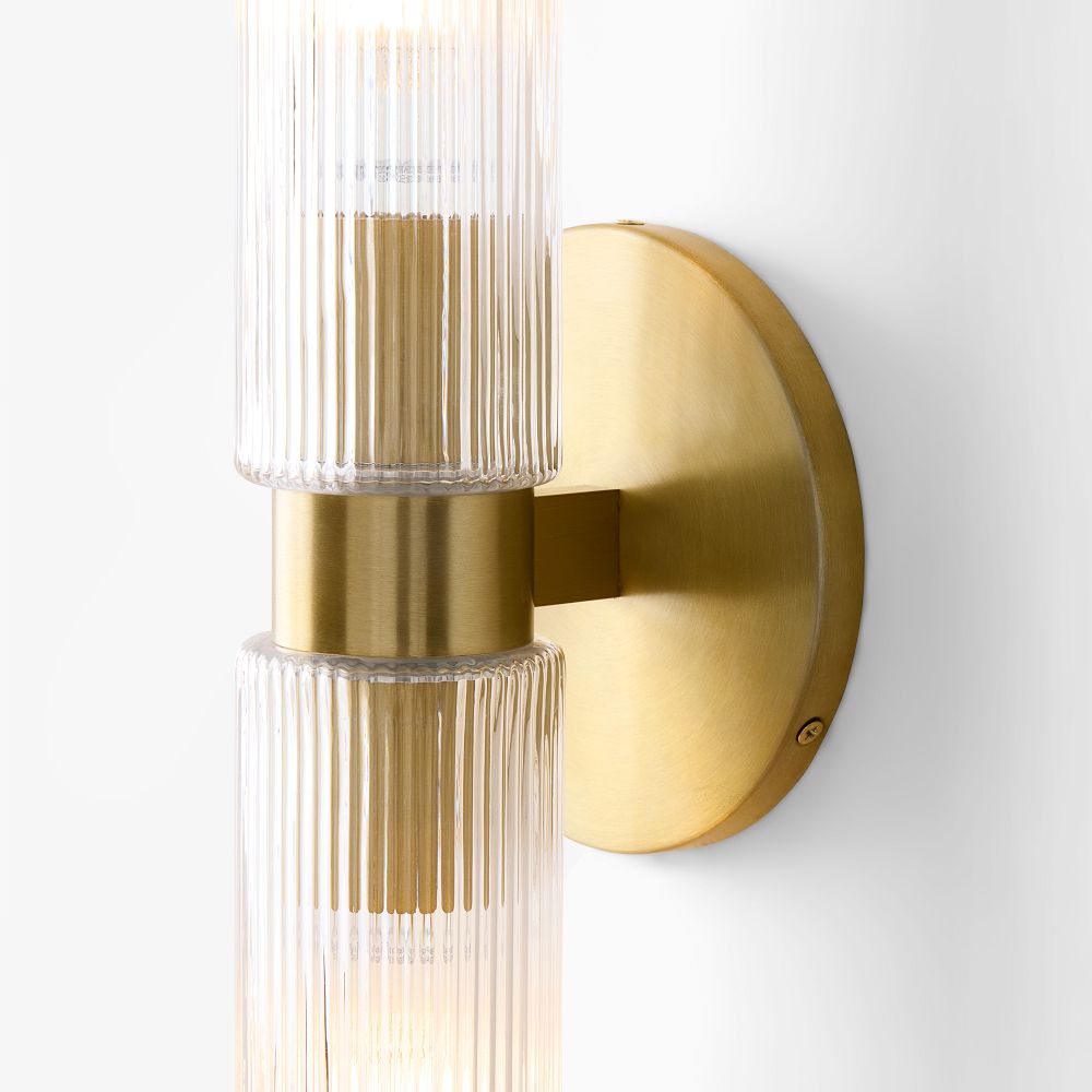 Fluted Double Short Indoor/Outdoor Sconce (3") | West Elm