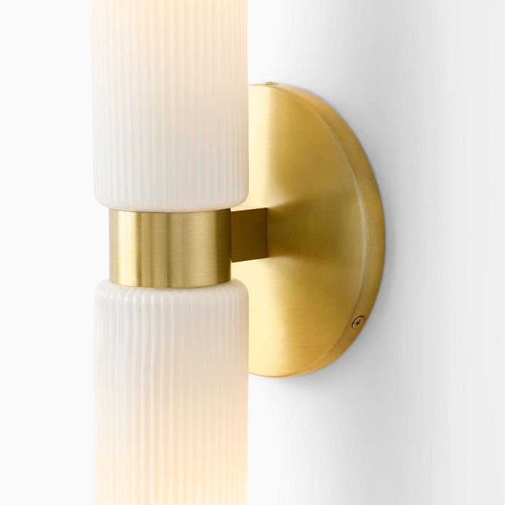 Fluted Double Long Indoor/Outdoor Sconce (3") | West Elm