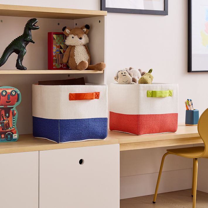 Canvas Colorblock Baskets | West Elm