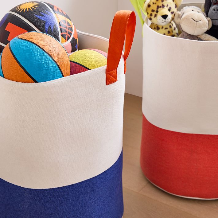 Canvas Colorblock Baskets | West Elm
