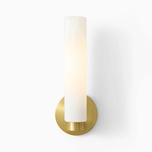 Fluted Glass Indoor/Outdoor Sconce (3") | West Elm