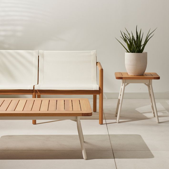 Wood Contrast Outdoor Sofa (55"–81") | West Elm