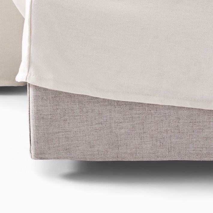 Harmony Modular Skirted Slipcover 2-Piece Chaise Sectional (122 ...