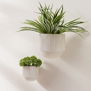 Fluted Ceramic Indoor/Outdoor Planters | West Elm