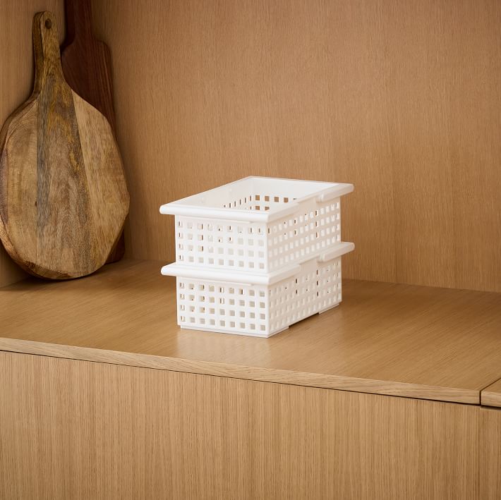 Stackable Plastic Baskets - Set of 2 | West Elm