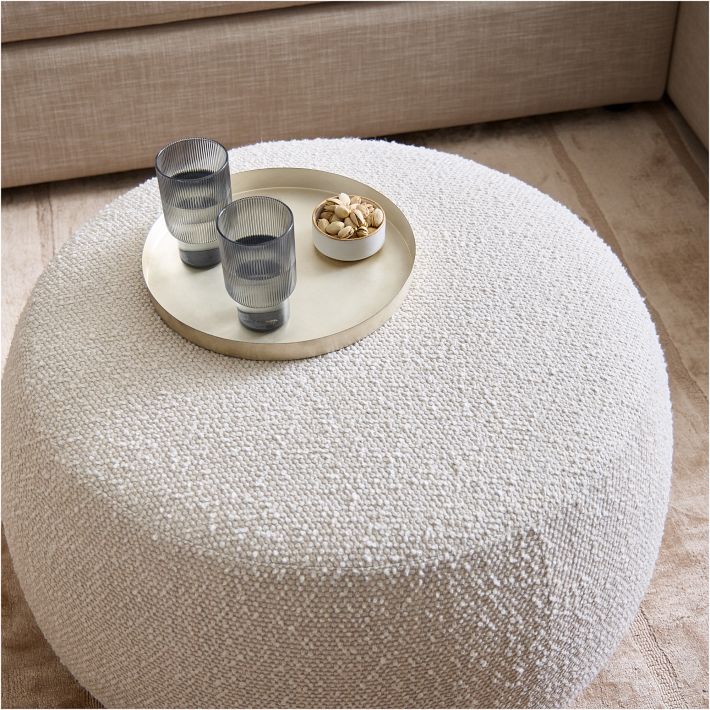 Cobble Round Ottoman - Medium | West Elm