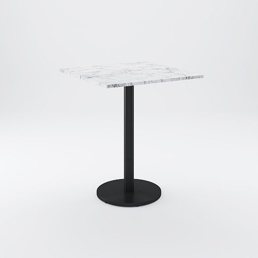 Square Faux Marble Restaurant Bar Table - Orbit Base | West Elm