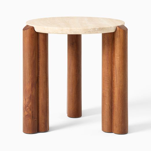 Travertine Side Table (21") | West Elm