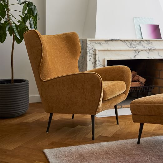 Open Box: Lucia Wing Chair - Metal Legs | West Elm