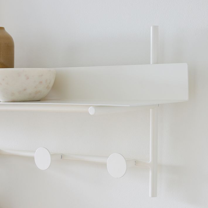 Floating Lines Shelf w/ Hooks | West Elm