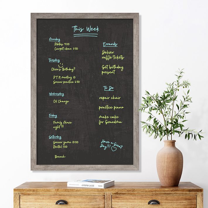Girl Friday Framed Chalkboard w/ Chalk Ink Markers | West Elm