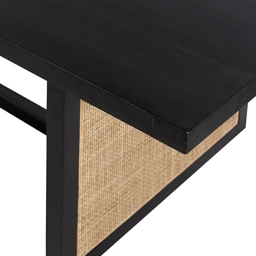 Yvette Woven Rectangle Dining Table (84") | West Elm