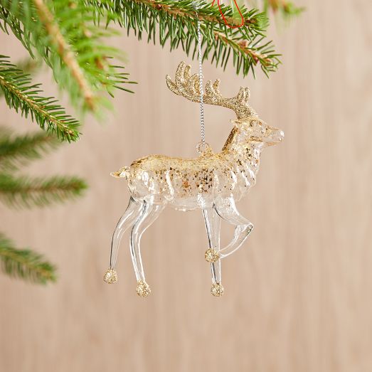 Glass & Gold Reindeer Ornament | West Elm