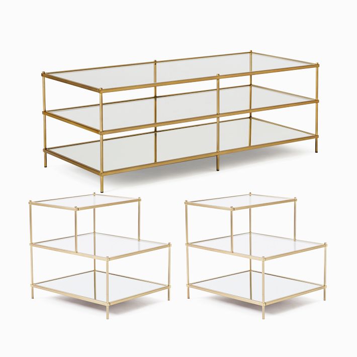Terrace Coffee Table & 2 Side Tables Set | Modern Living Room Furniture ...