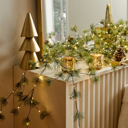 Pre-Lit Faux Spruce Garland | West Elm