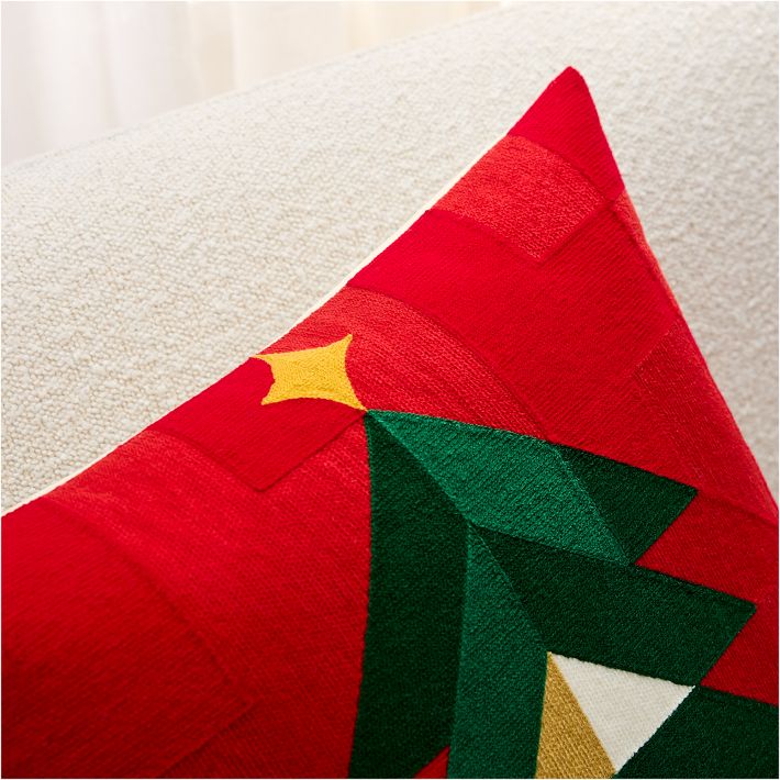 Crewel Geo Tree Pillow Cover | West Elm