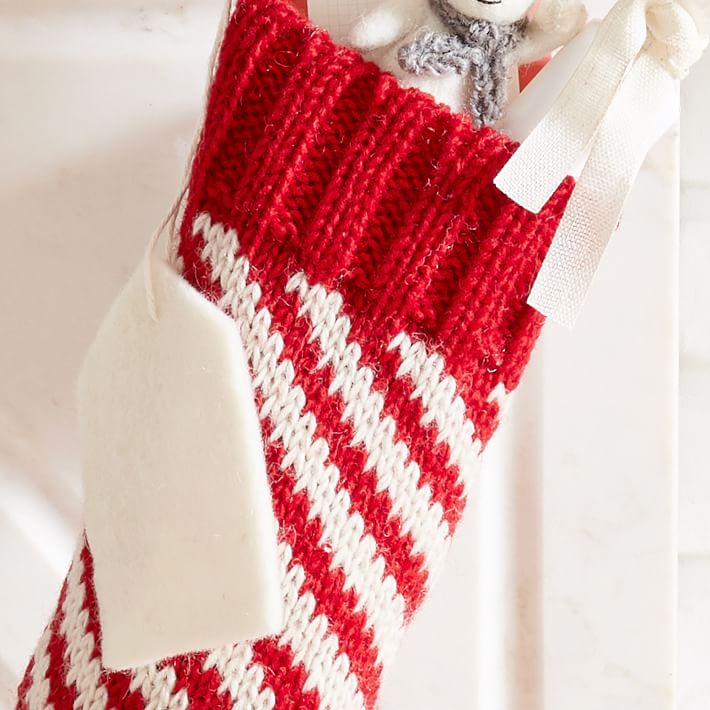 Candy Cane Striped Christmas Stocking | West Elm