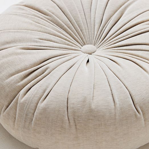 Classic Cotton Velvet Tufted Round Pillow | West Elm