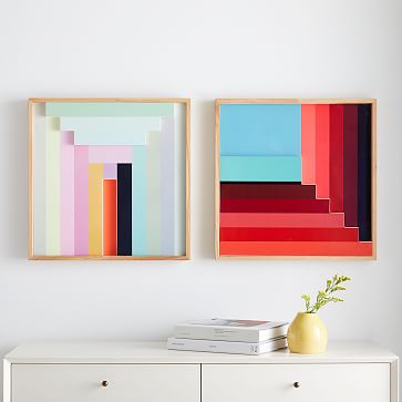 Colorblock Lacquer Square Dimensional Wall Art by Margo Selby | West Elm