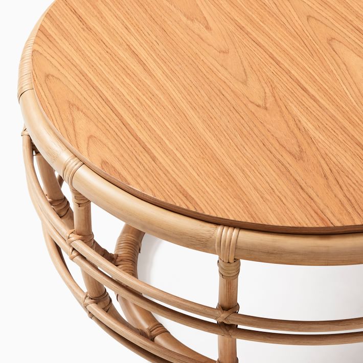 Savannah Rattan Round Coffee Table (28") | West Elm