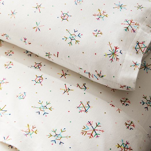 Rainbow Snowflake Flannel Sheet Set | West Elm