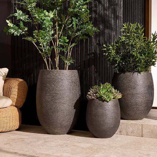 Curved Ficonstone Indoor/Outdoor Planters | West Elm Curved Ficonstone Indoor/Outdoor Planters | West Elm