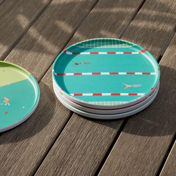 Aaron Probyn Melamine Sporting Salad Plates Sets | West Elm