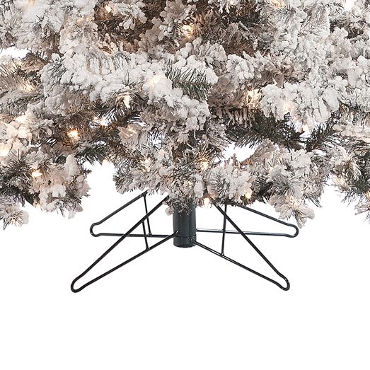Pre-Lit Faux Heavy Flocked Layered Spruce Tree | West Elm