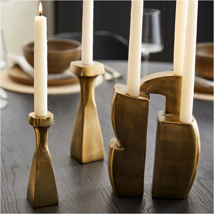 Geometric Metal Taper Holders | West Elm
