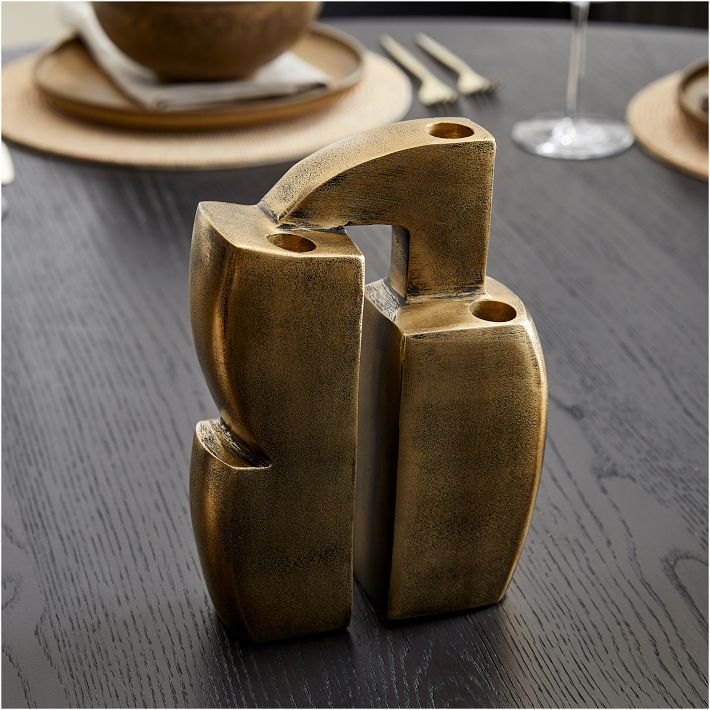 Geometric Metal Taper Holders | West Elm