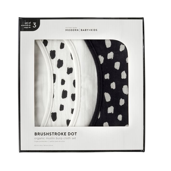 Organic Brushstroke Dot Burp Cloth Set | West Elm