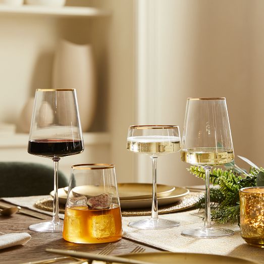 Horizon Lead-Free Crystal Gold-Rimmed Glassware Sets | West Elm