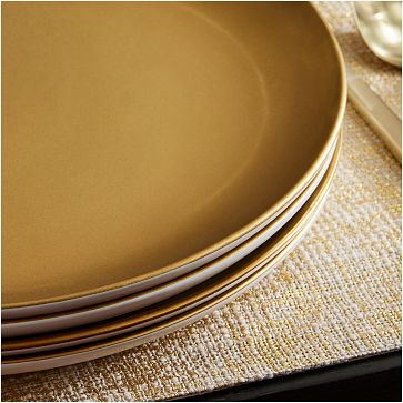 Pure Metallic Stoneware Dinner Plate Sets | West Elm