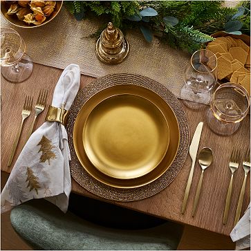 Pure Metallic Stoneware Dinner Plate Sets | West Elm